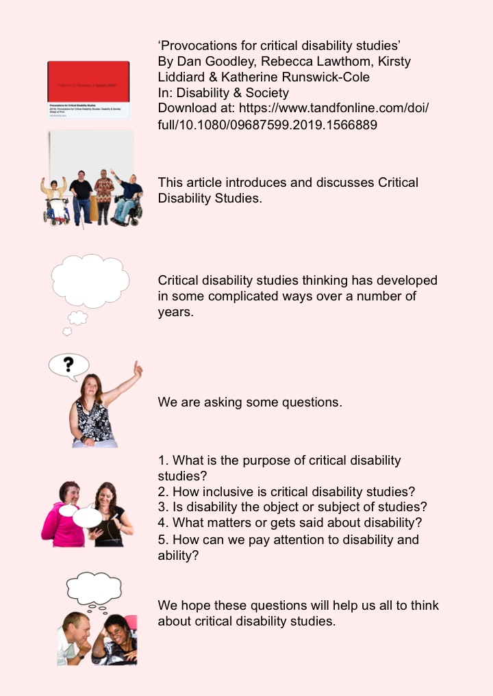 Thinking through Critical Disability Studies – Living Life to the Fullest